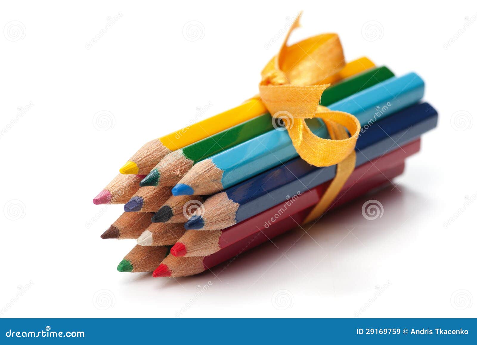 Pencils Bound Together with Ribbon Stock Image - Image of black, multi ...
