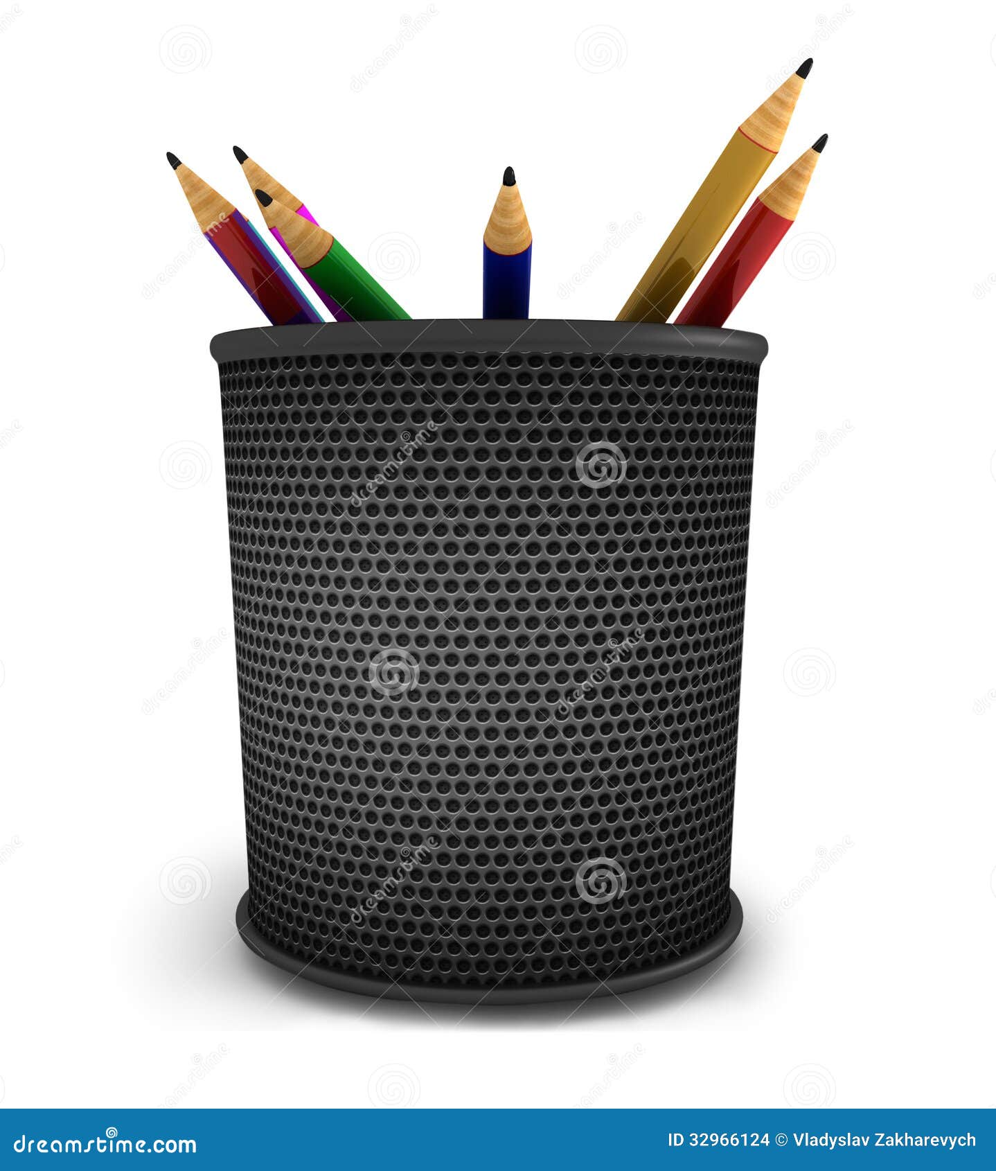 Pencils in bucket stock illustration. Illustration of full - 32966124