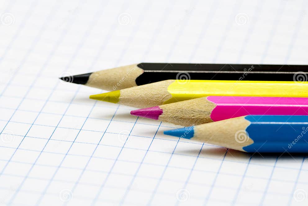Pencils. CMYK stock image. Image of close, group, pencil - 25829699