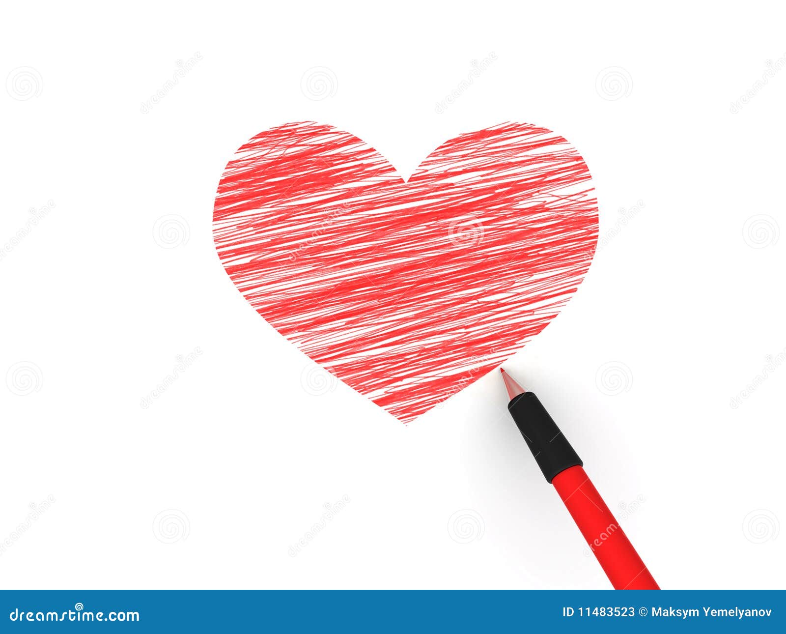 Pencils Depicting the Heart Stock Illustration - Illustration of color ...