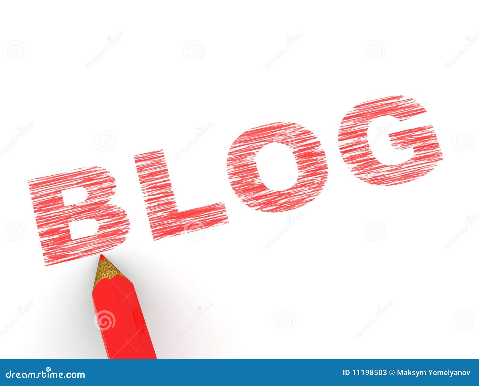 Pencils Depicting Text Blog Stock Illustration - Illustration of object ...