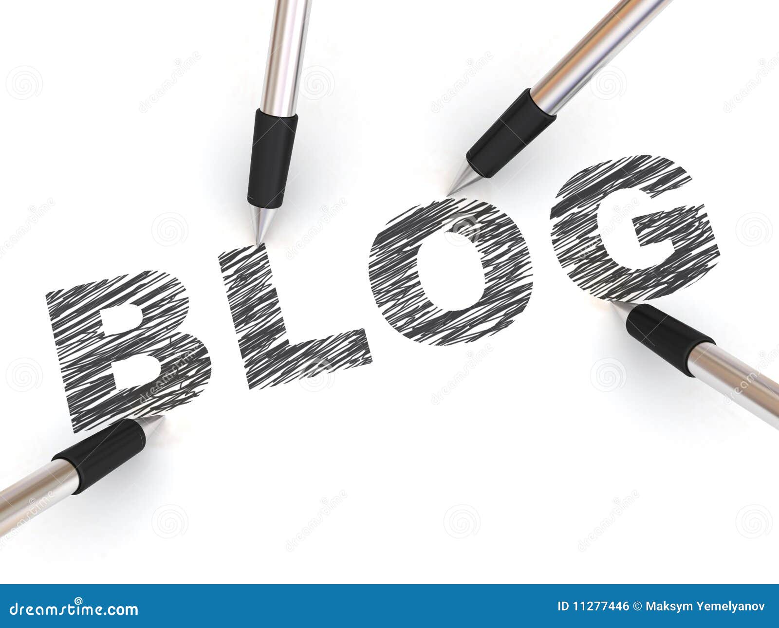 Pencils Depicting Text Blog Stock Illustration - Illustration of ...