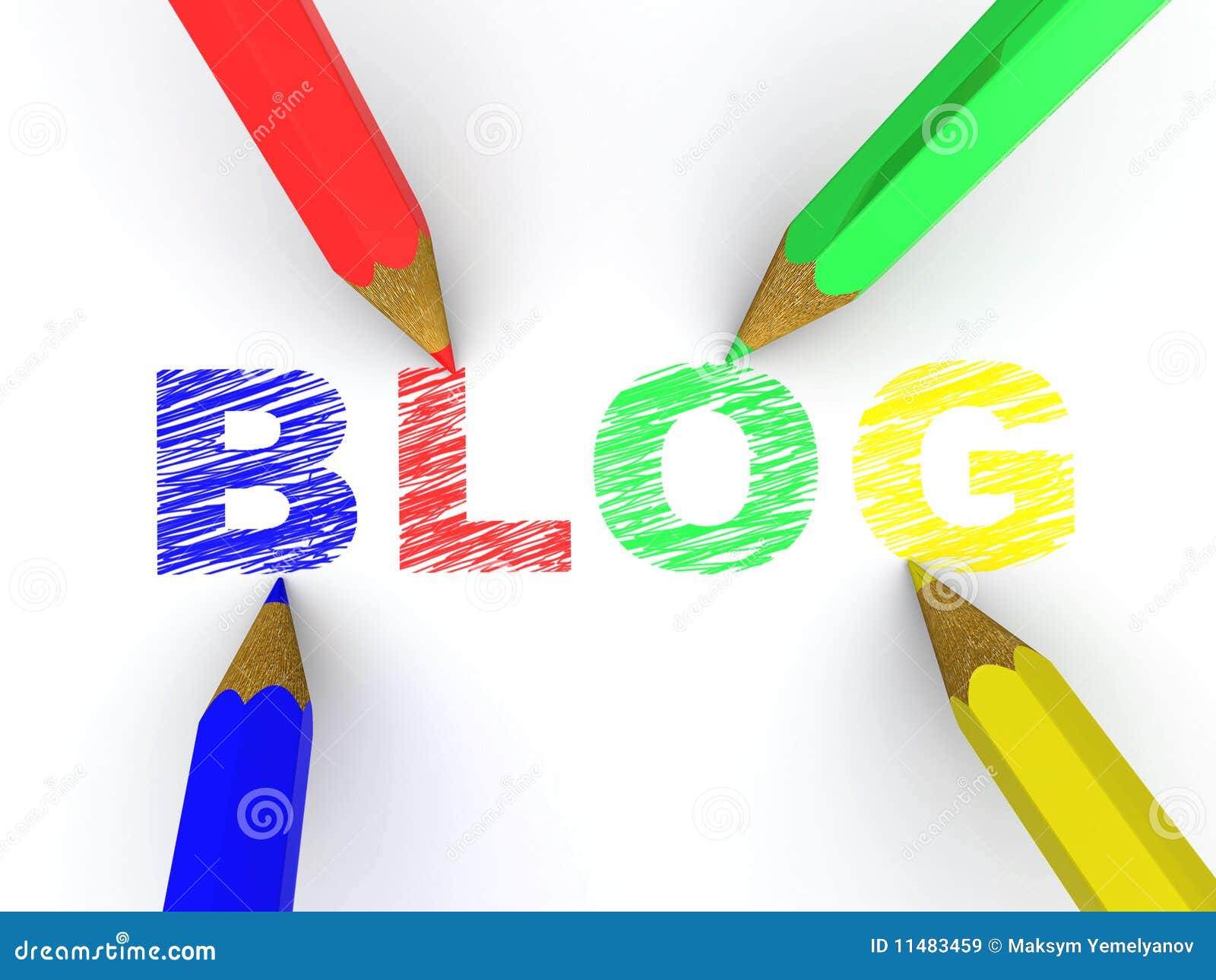 Pencils Depicting Text Blog Stock Illustration - Illustration of ...