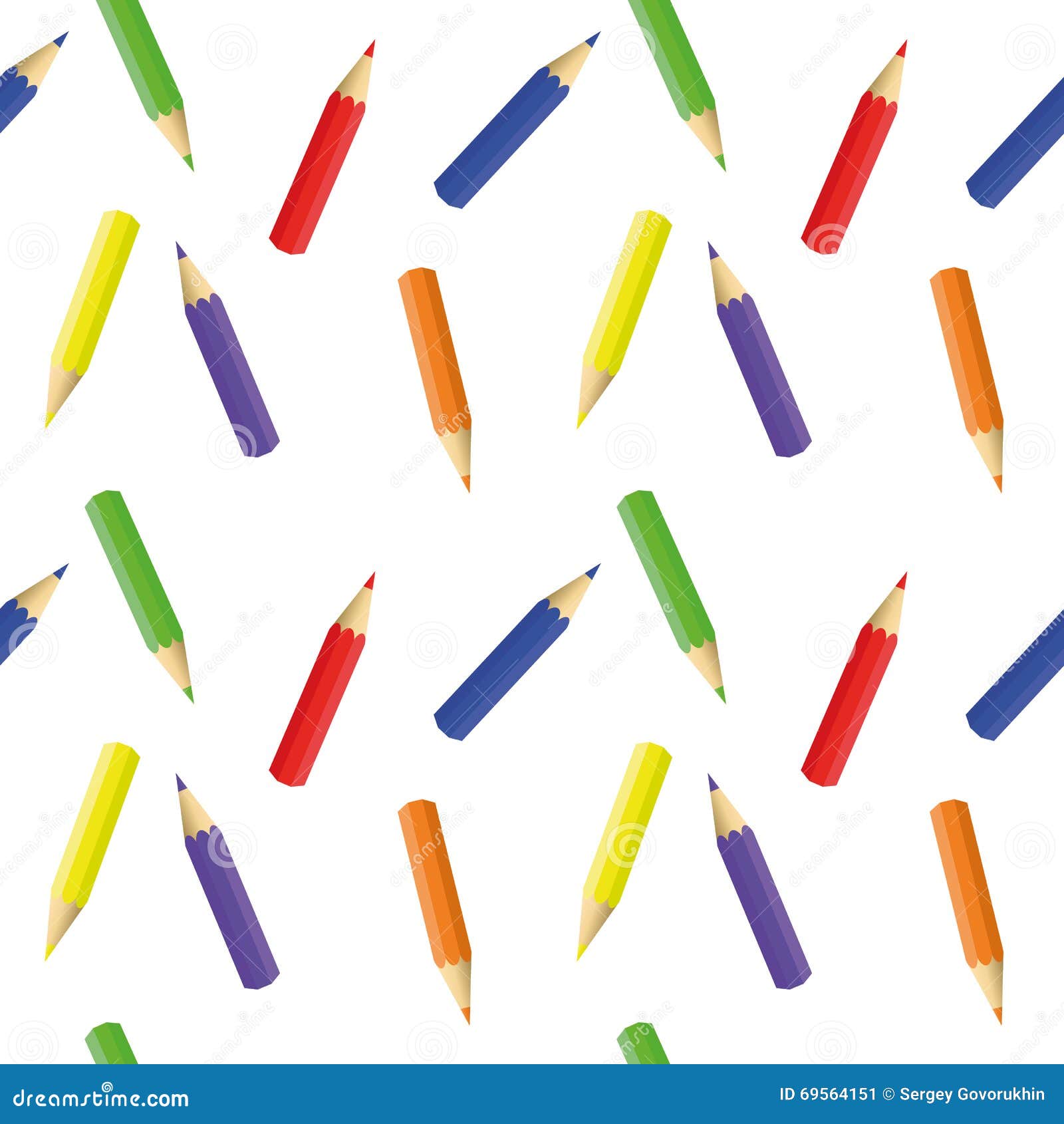 Pencils of Different Color - a Seamless Pattern. Stock Vector ...