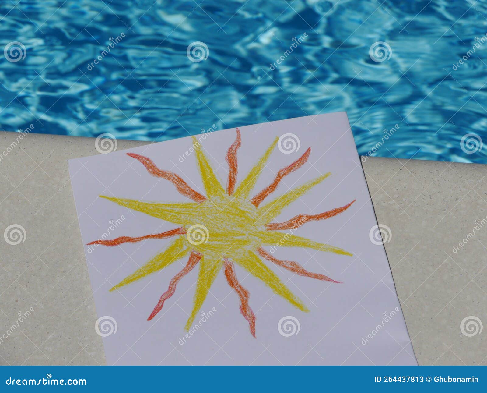 Pencils drawing sun stock image. Image of bright, painting - 264437813