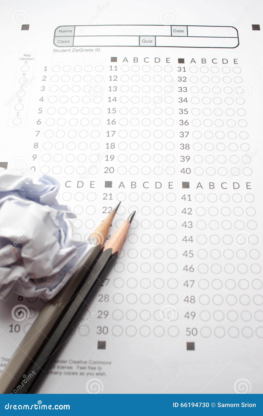 Pencils on Exam stock photo. Image of graded, examination - 66194730
