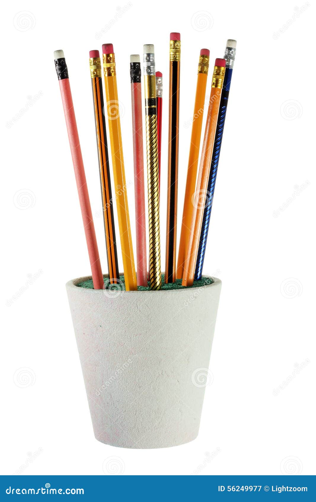 Pencils on Flower Pot stock image. Image of ffice, implements - 56249977