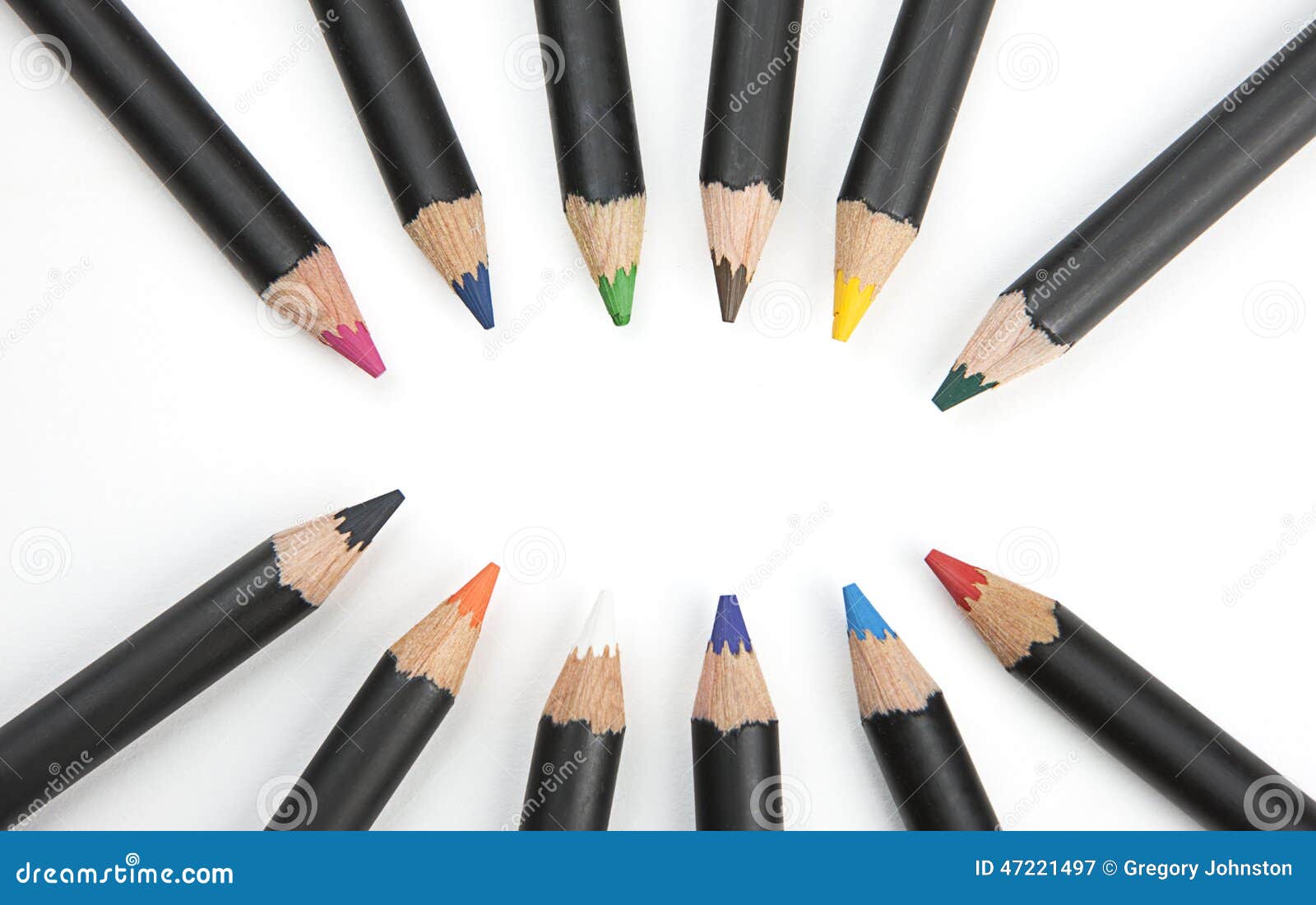 Pencils form oval shape. stock image. Image of pencil - 47221497