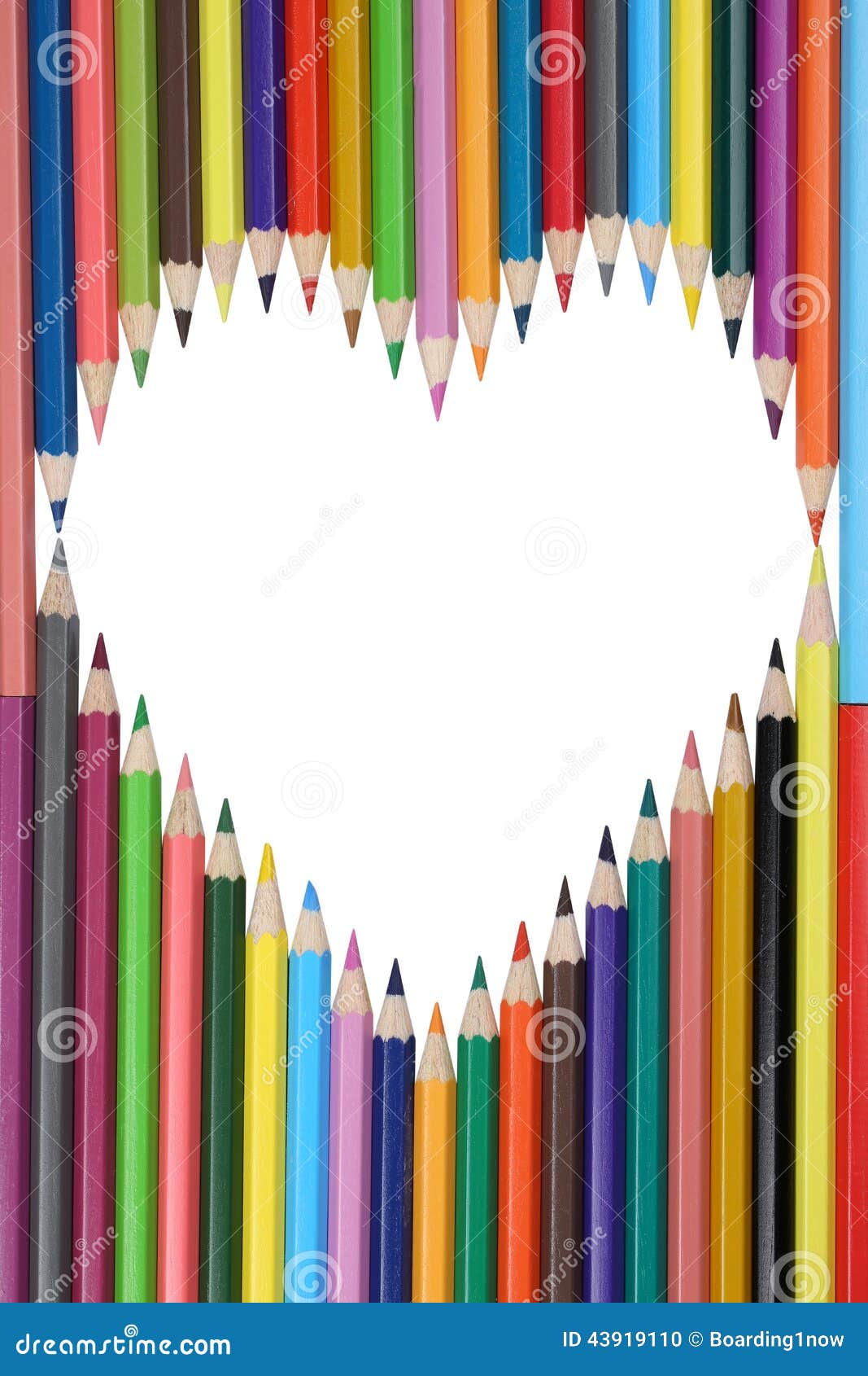 Pencils Forming a Heart Love Topic Stock Photo - Image of writing ...