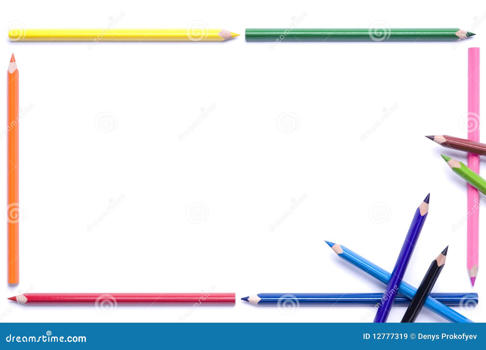 Pencils frame stock image. Image of background, note - 12777319