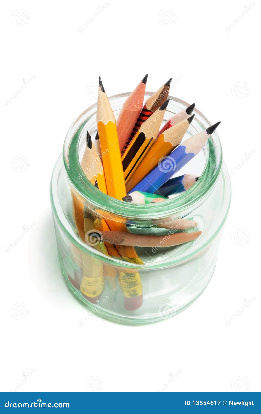 Pencils in Glass Jar stock image. Image of writing, vertical - 13554617