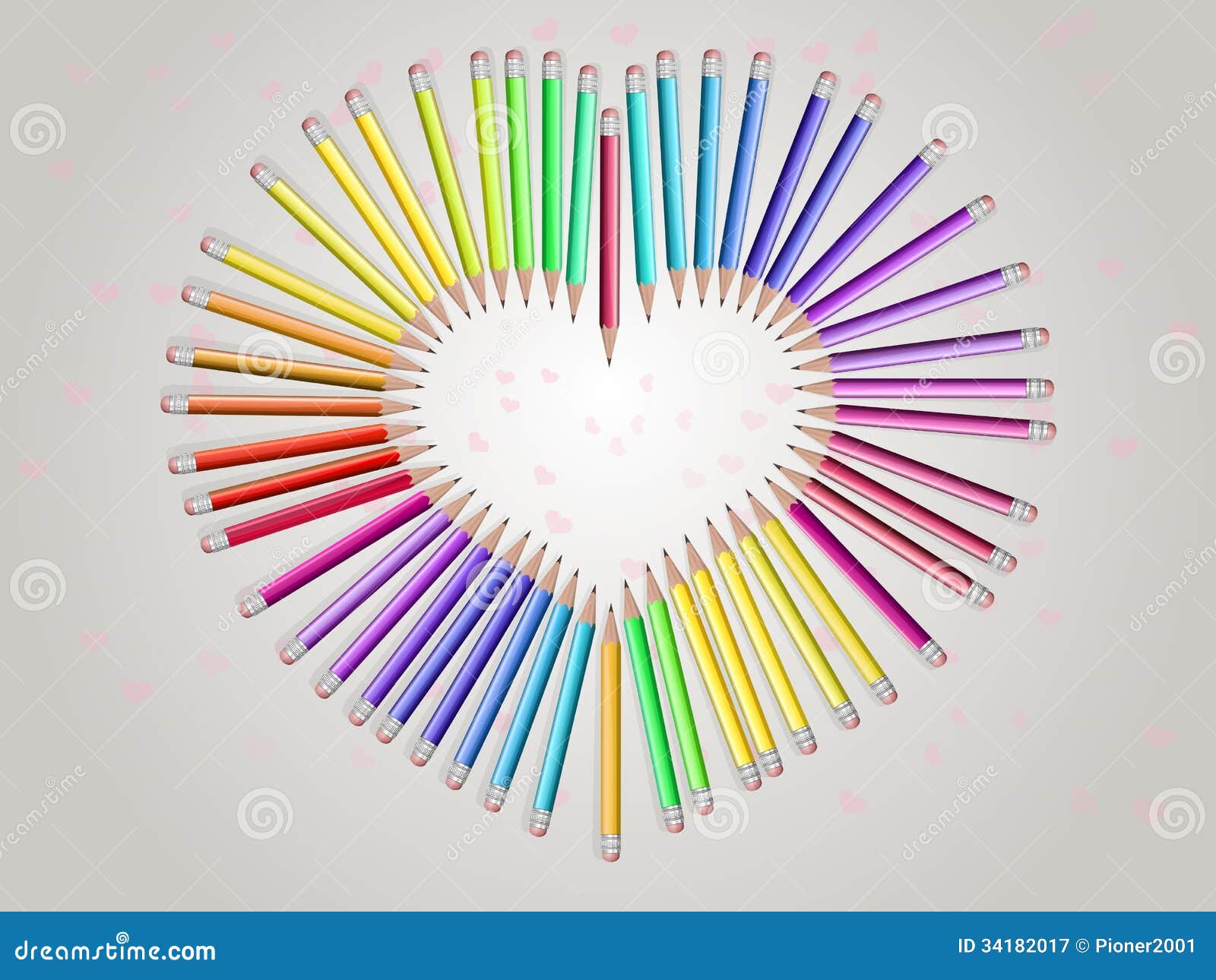 Pencils-heart stock vector. Illustration of simple, education - 34182017
