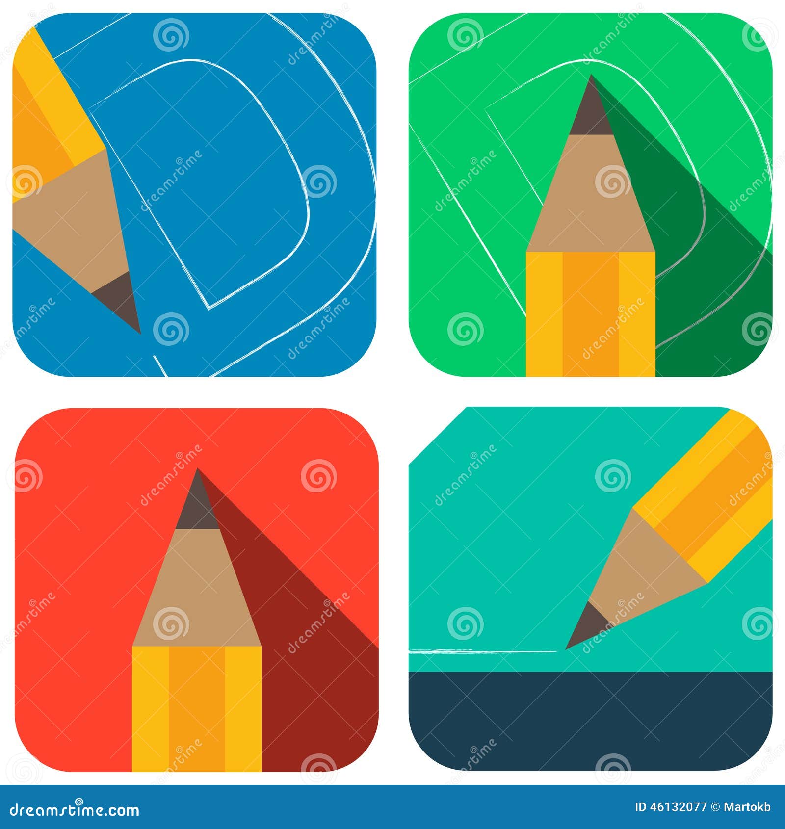 Pencils icons color vector stock vector. Illustration of education ...