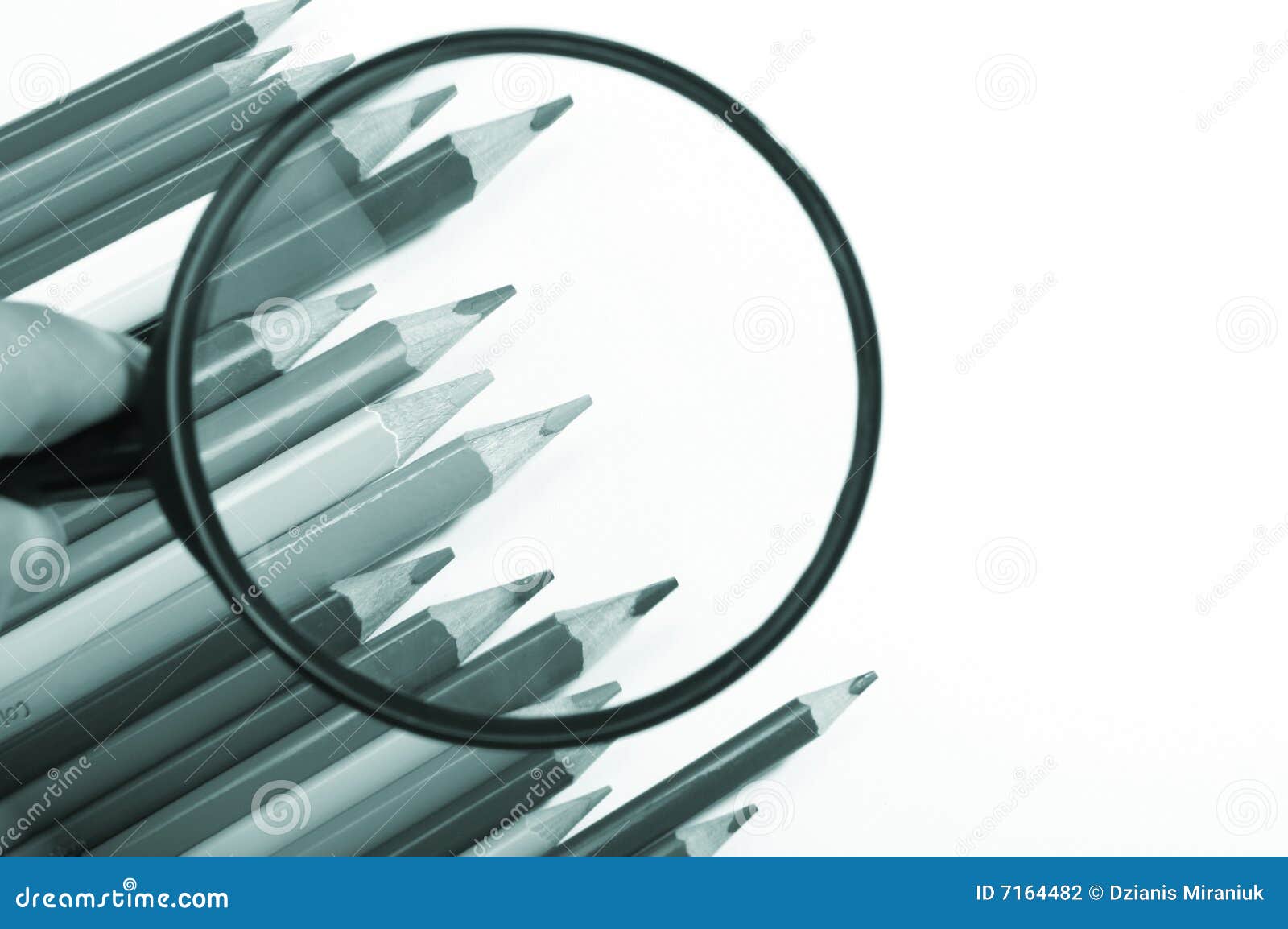 Pencils and magnifier stock photo. Image of graphic, seek - 7164482