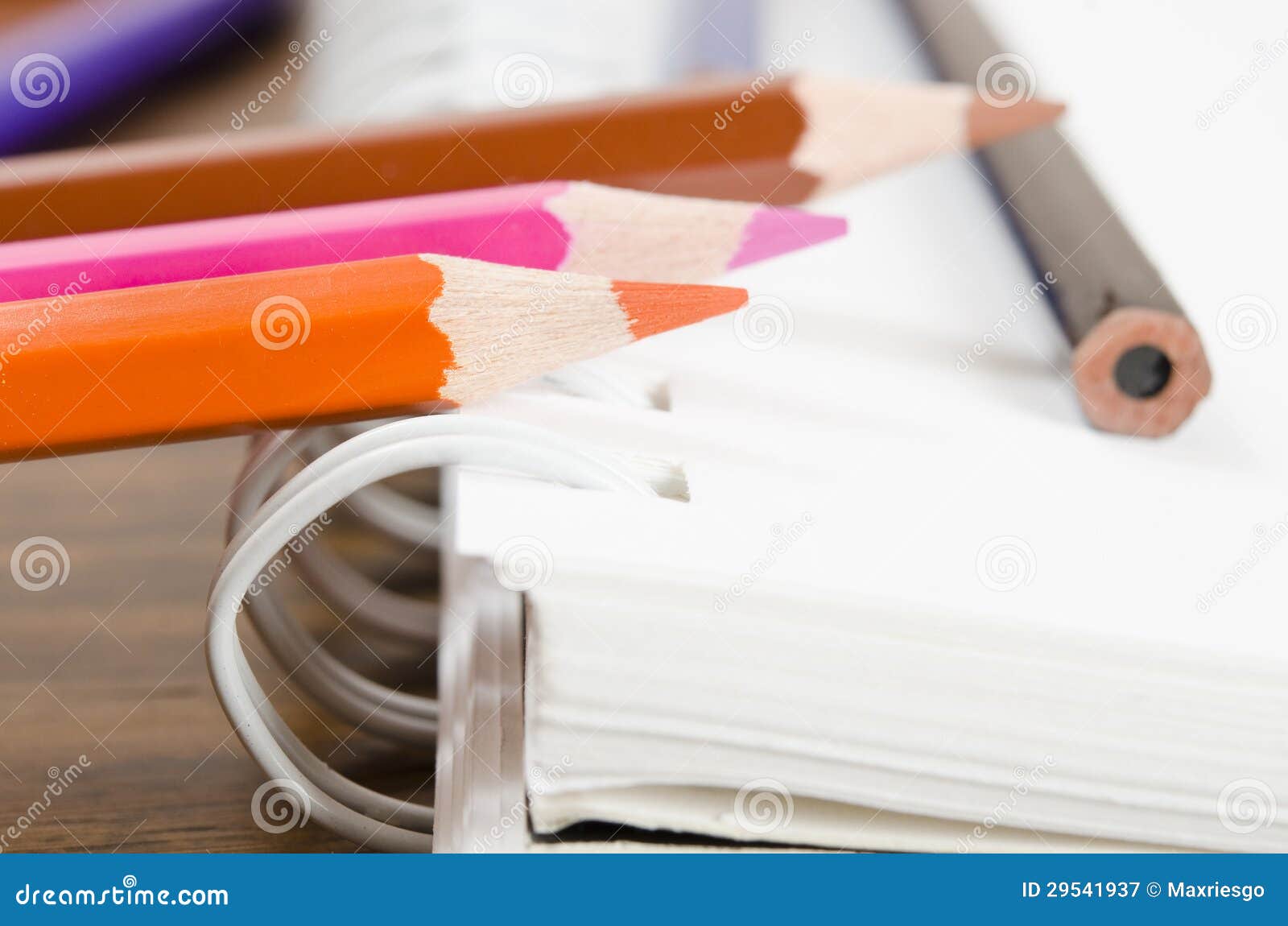 Pencils and notebook stock image. Image of draw, arranging - 29541937