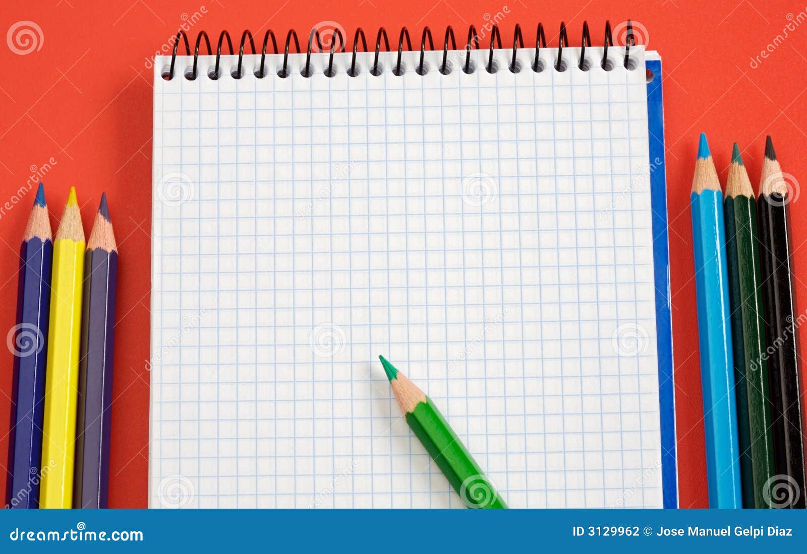 Pencils and notebook stock photo. Image of pencil, binder - 3129962