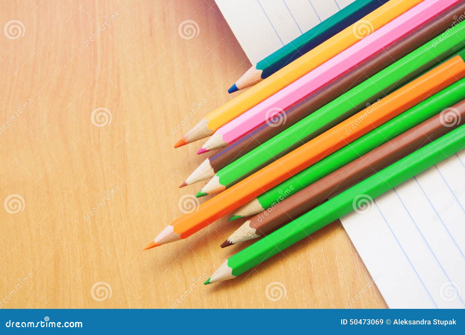 Pencils on notebook stock image. Image of page, pencil - 50473069