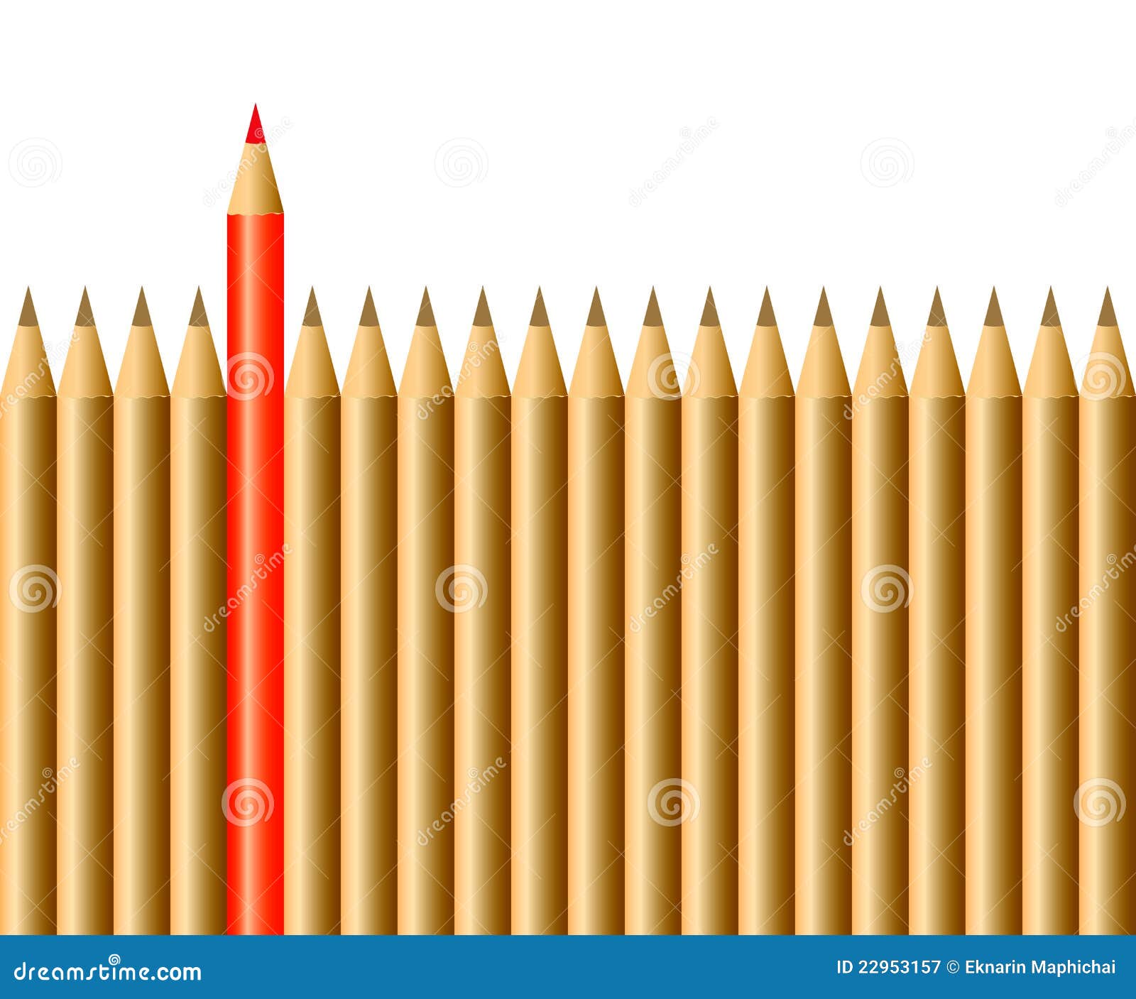 Pencils and one red pencil stock illustration. Illustration of pattern ...