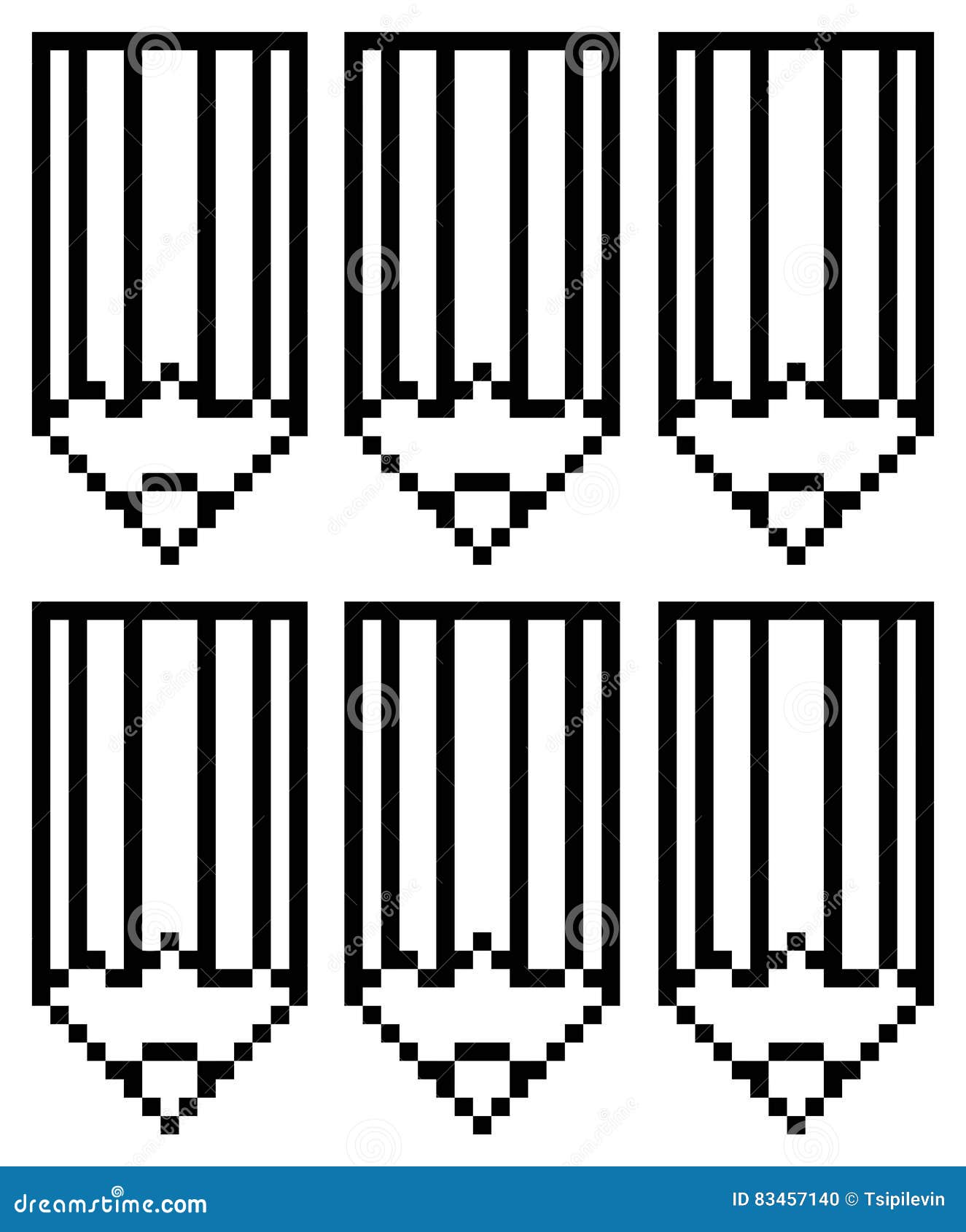 Pencils outline pixel art stock illustration. Illustration of contour ...