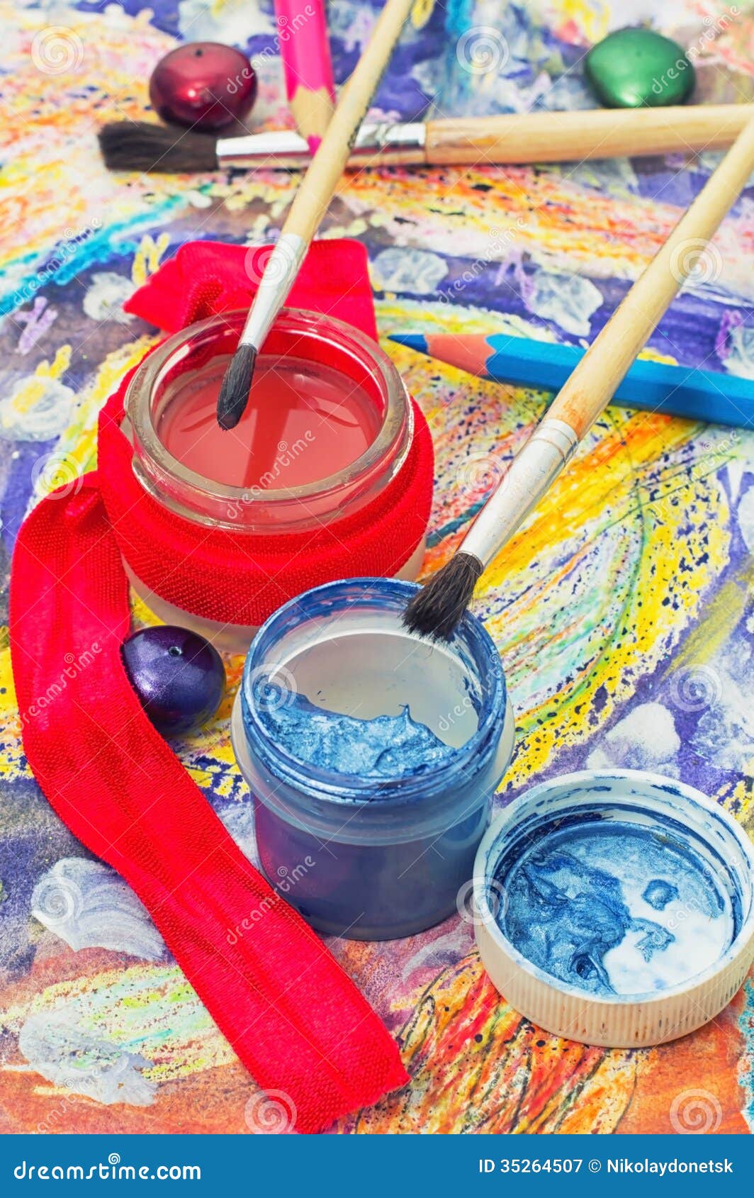 Pencils,paint in Different Colors Stock Image - Image of paint, heap ...