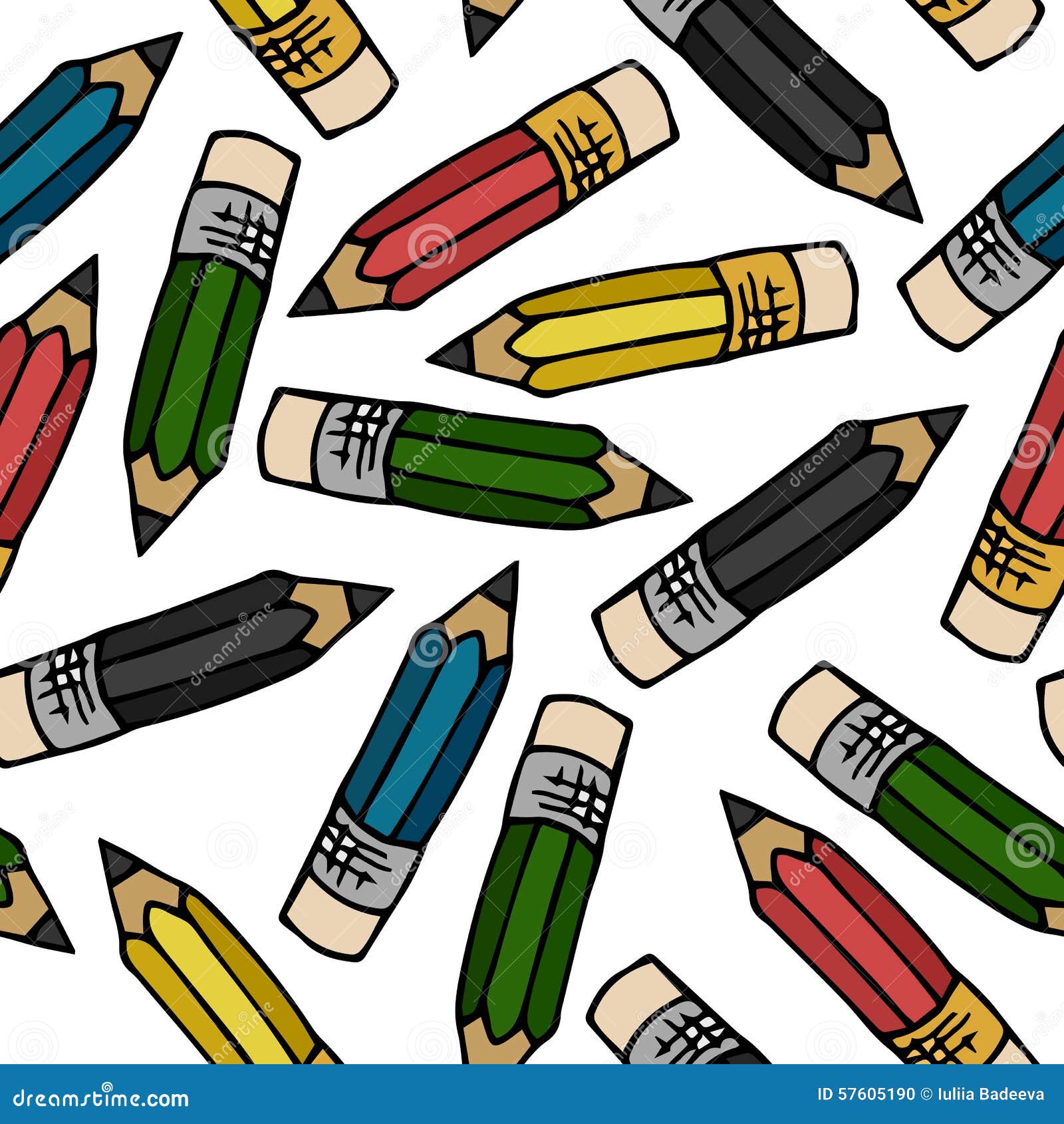 Pencils pattern stock vector. Illustration of design - 57605190