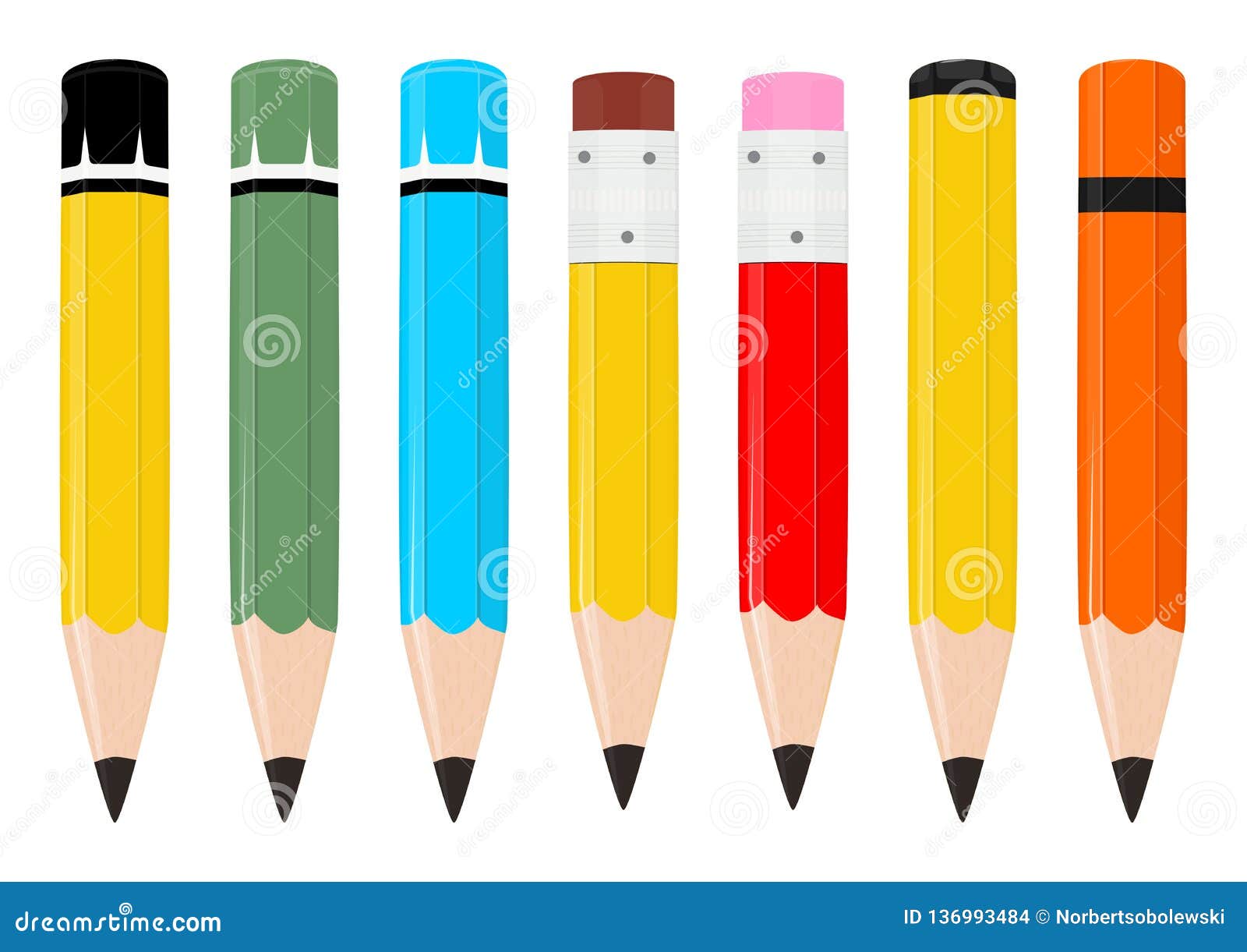 Pencils. stock vector. Illustration of calligraphy, isolate - 136993484
