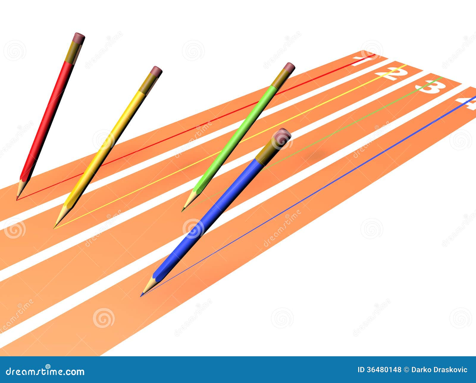 Pencils race stock illustration. Illustration of business - 36480148
