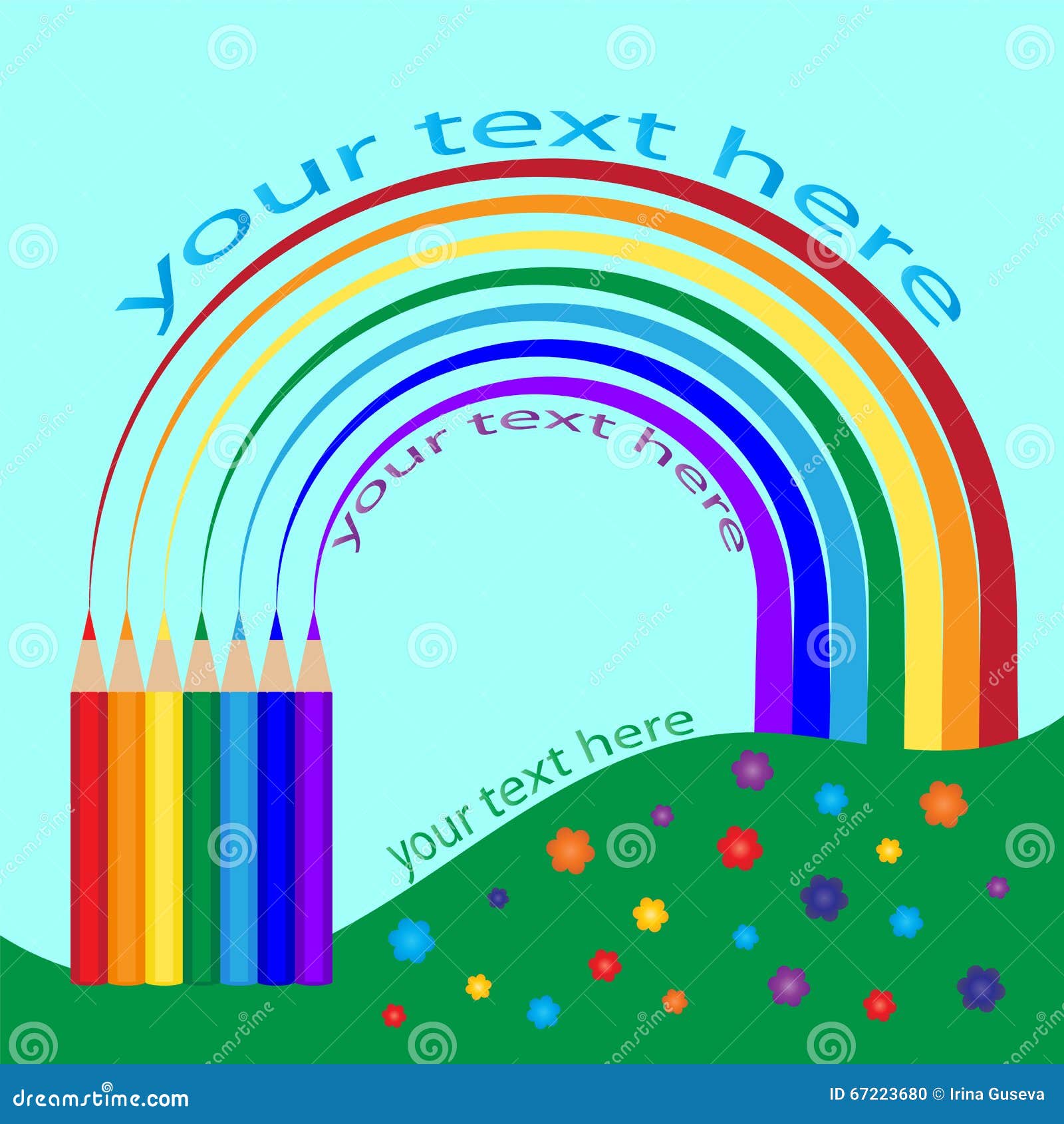Pencils with Rainbow Scribble Stock Vector - Illustration of colourful ...