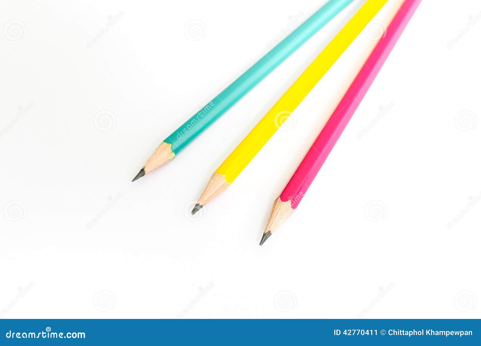 Pencils Red Yellow Green , Three Pencils on White Background , Pencils ...
