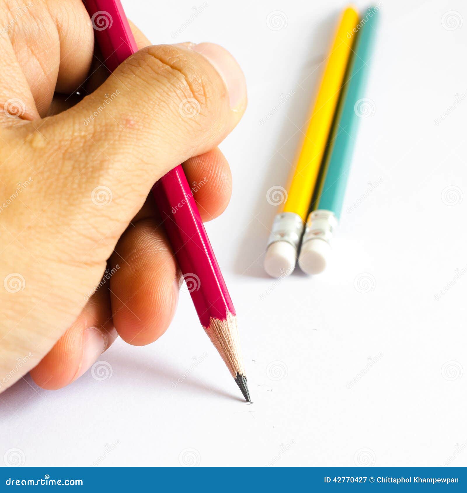 Pencils Red Yellow Green , Three Pencils on White Background , Pencils ...