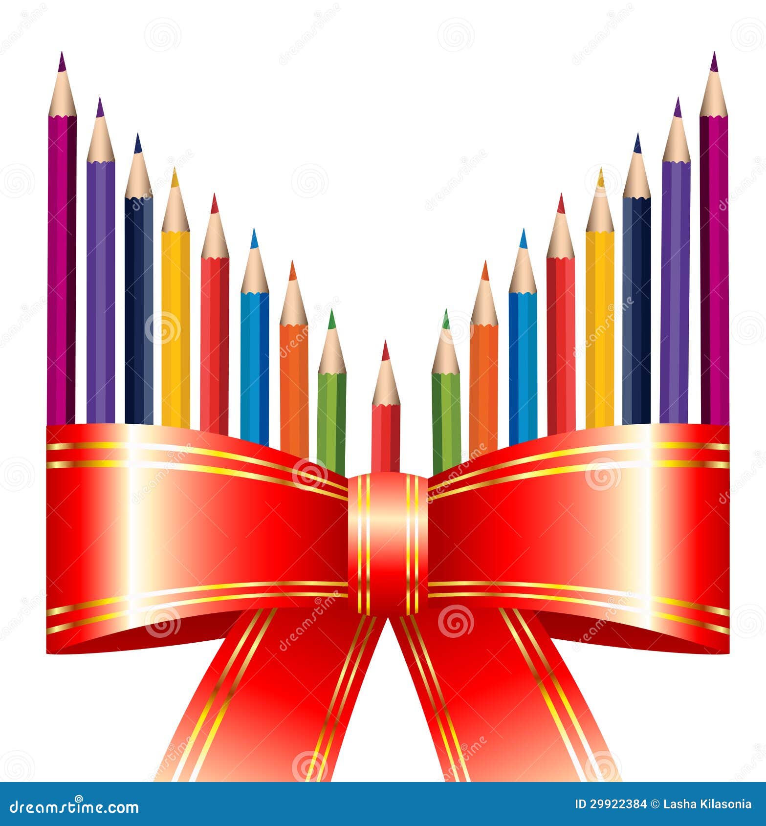 Pencils with Ribbon stock illustration. Illustration of adorned - 29922384