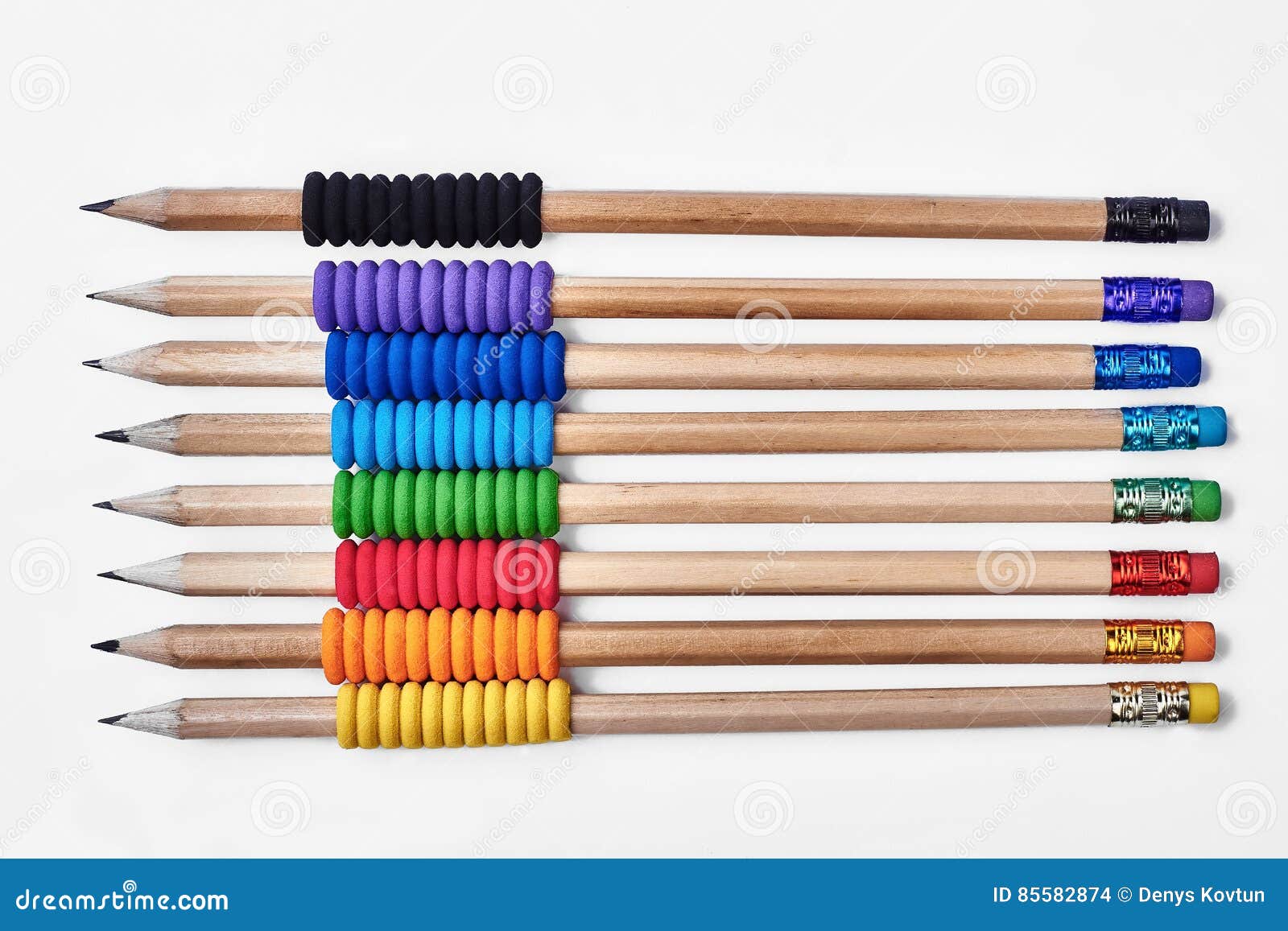Pencils with Rubber Foam Grips. Stock Photo - Image of learn ...