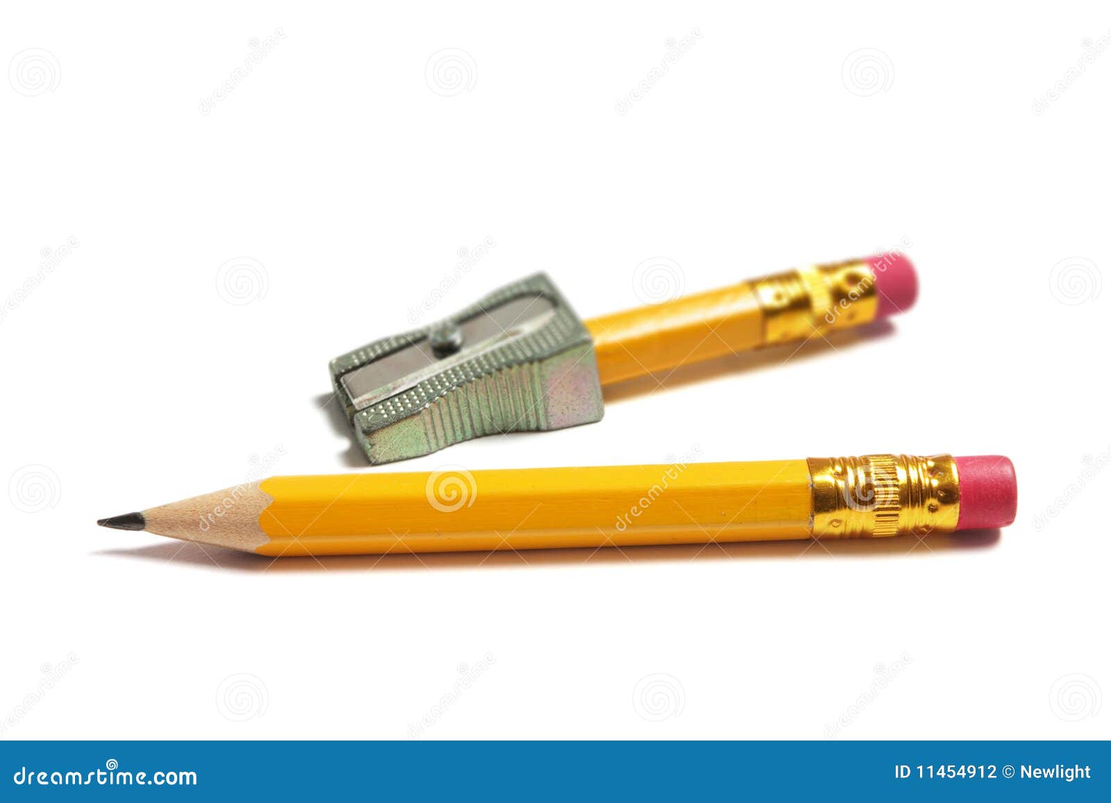 Pencils and Sharpener stock photo. Image of studio, implement - 11454912