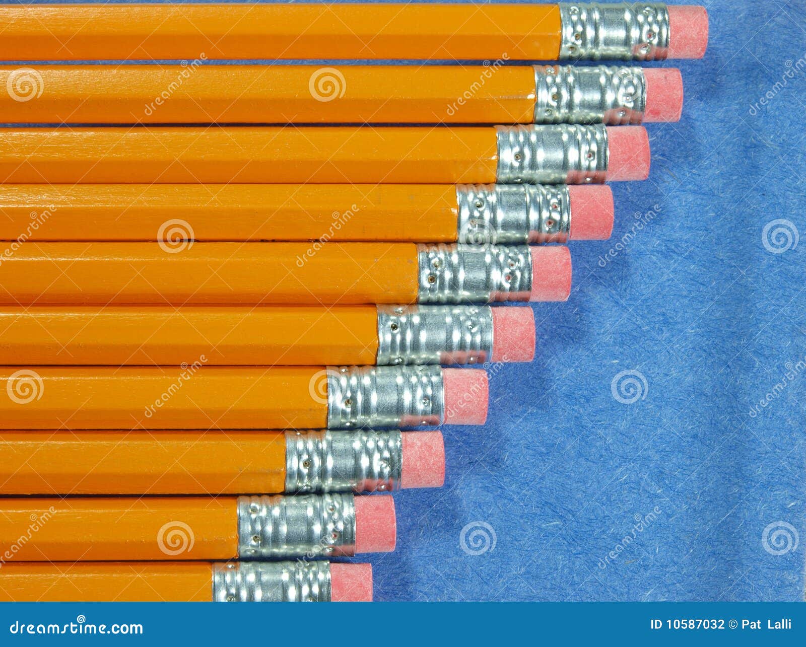 Pencils Staggered on a Diagonal Stock Photo - Image of correct ...