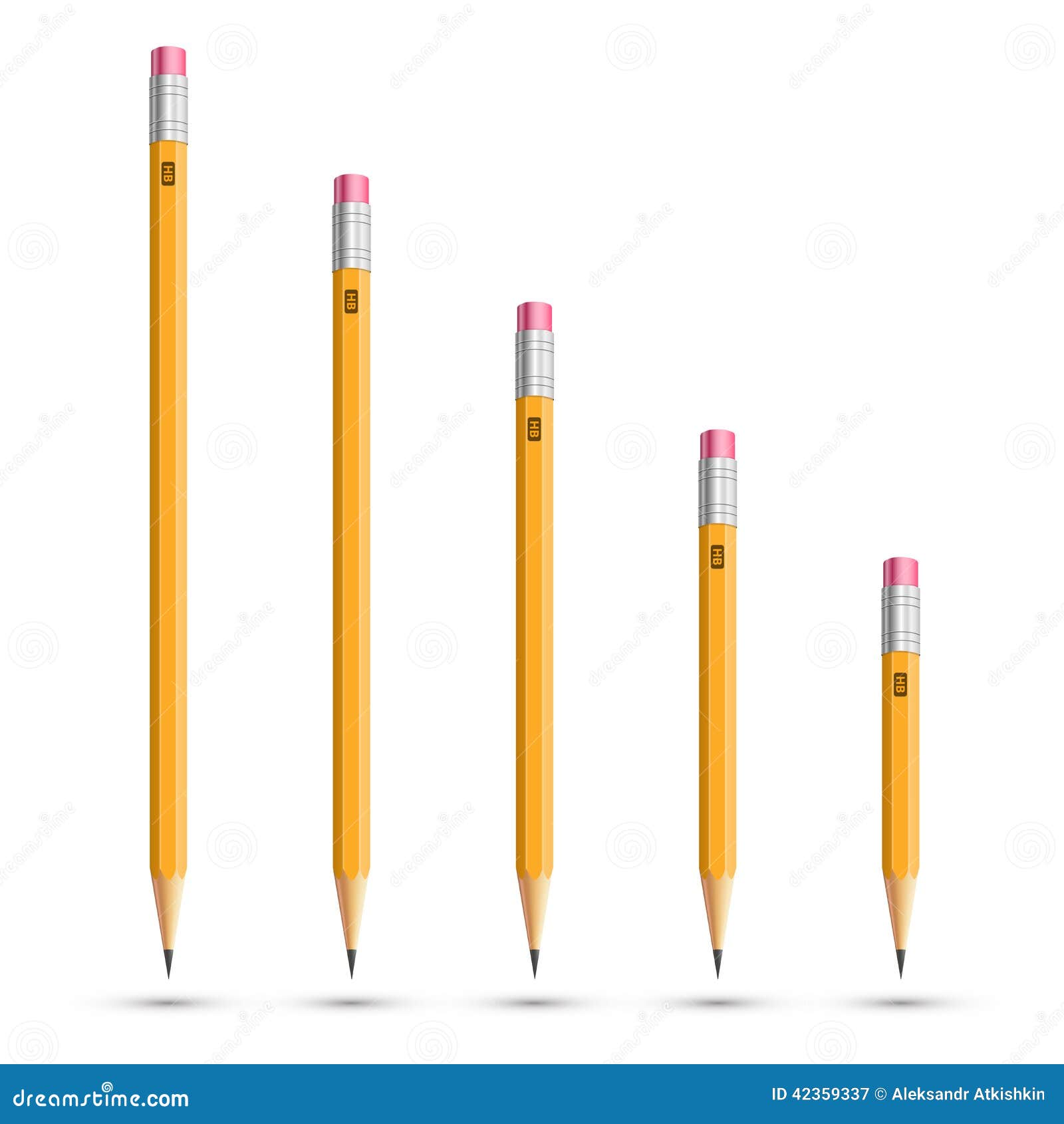 Set Of Pencils Various Colors, Isolated On White Background ...