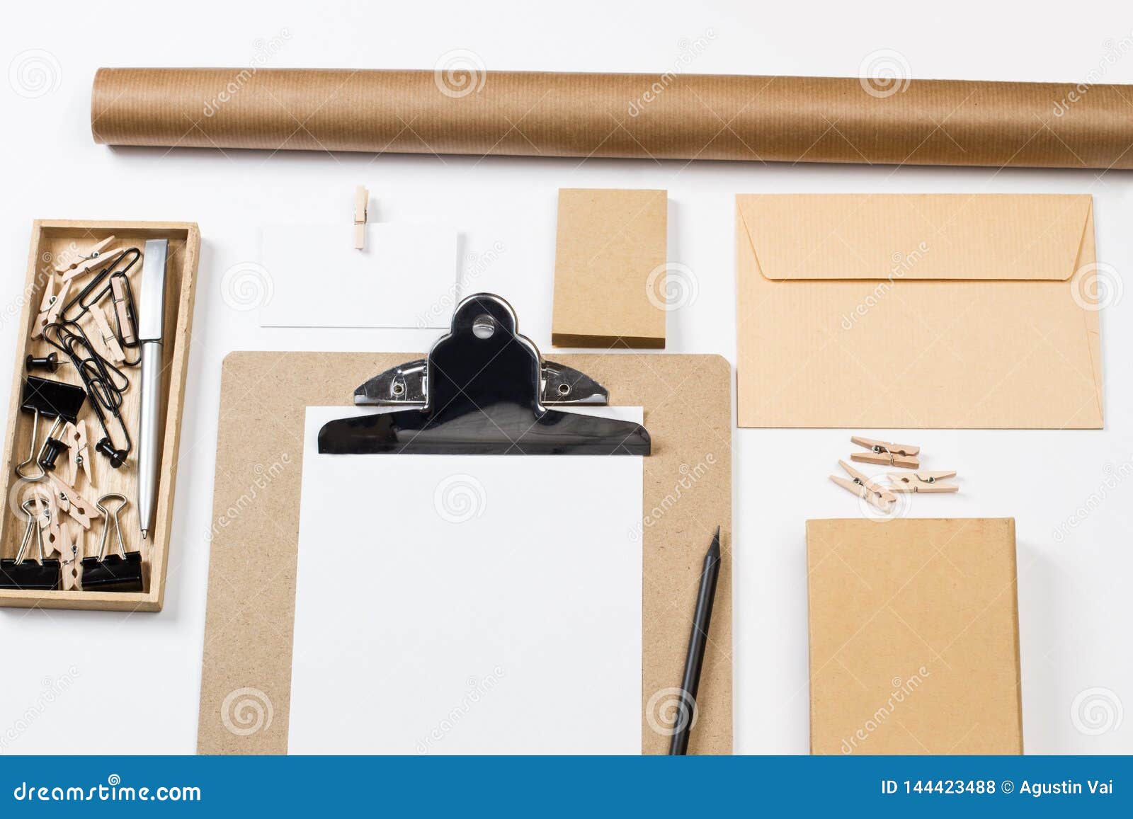 Pencils, Folder and Other Office Stuff Stock Photo - Image of scissors ...
