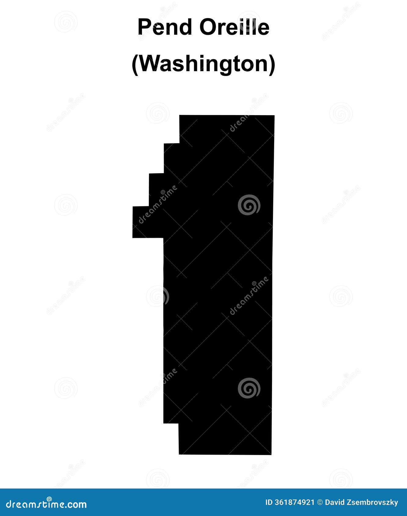 Pend Oreille Outline Map Cartoon Vector | CartoonDealer.com #361874921