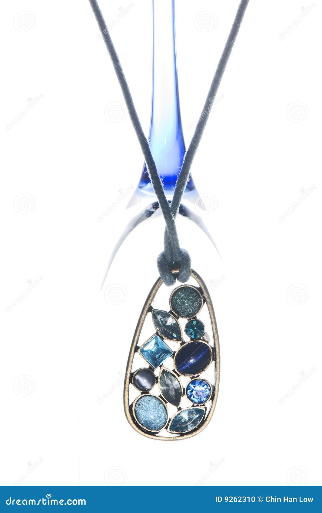 Pendant with blue gems stock photo. Image of pretty, precious - 9262310