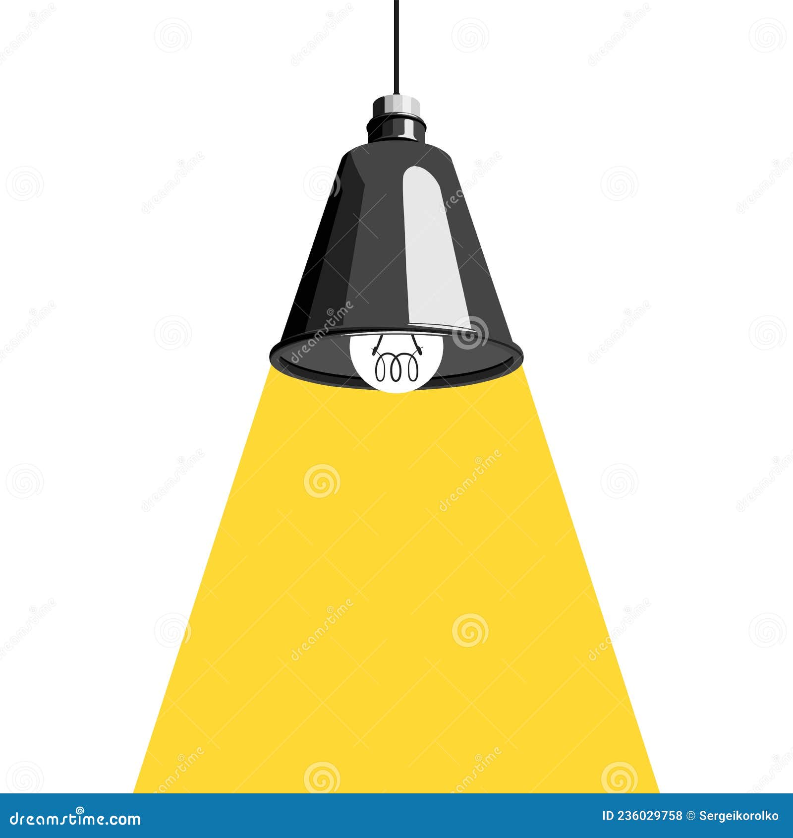 Pendant Lamp with a Ray of Light. Interior Design Element Stock Vector ...