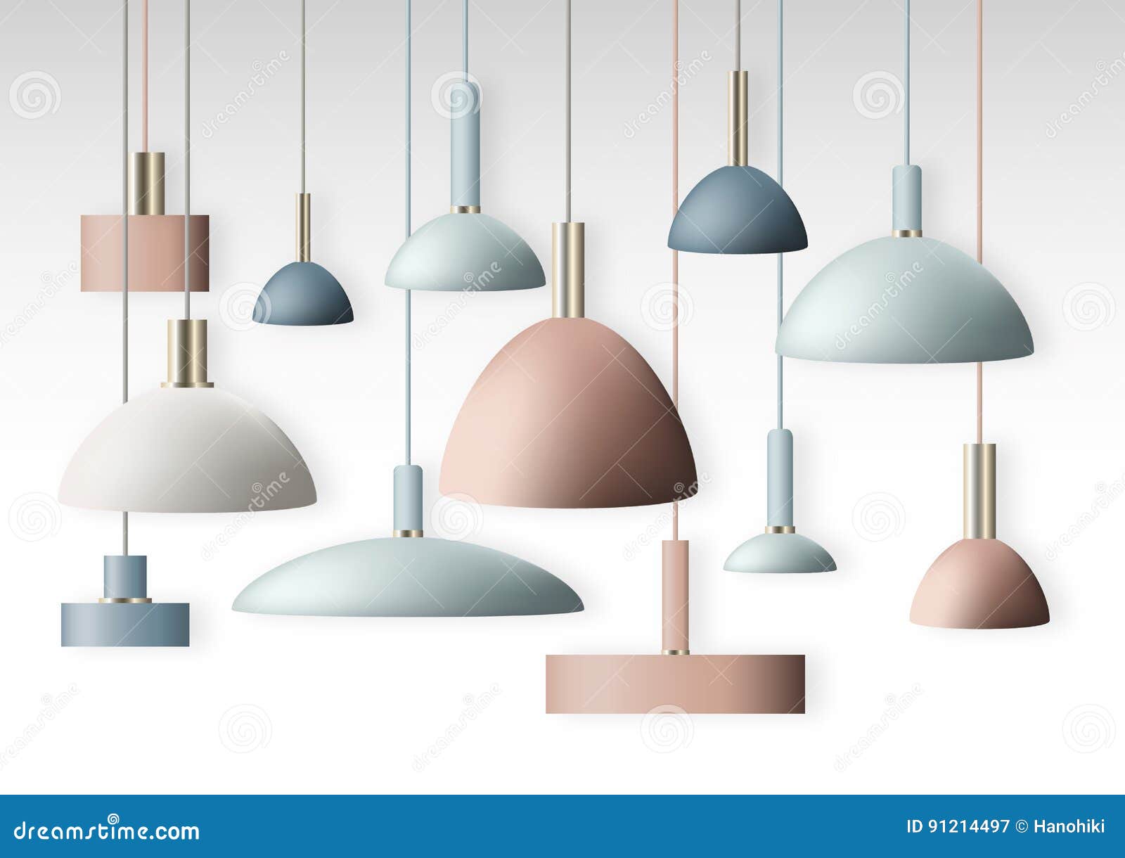 Pendant Lights - Hanging Lamps Collection Illustration Stock ...