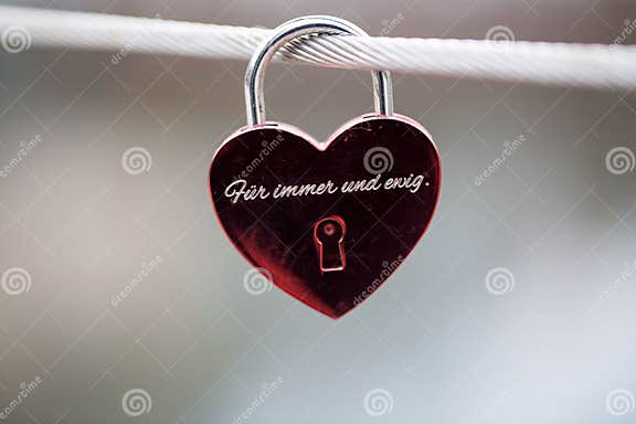 Pendant Lock on Bridge with Text `forever and Ever` Stock Photo - Image ...