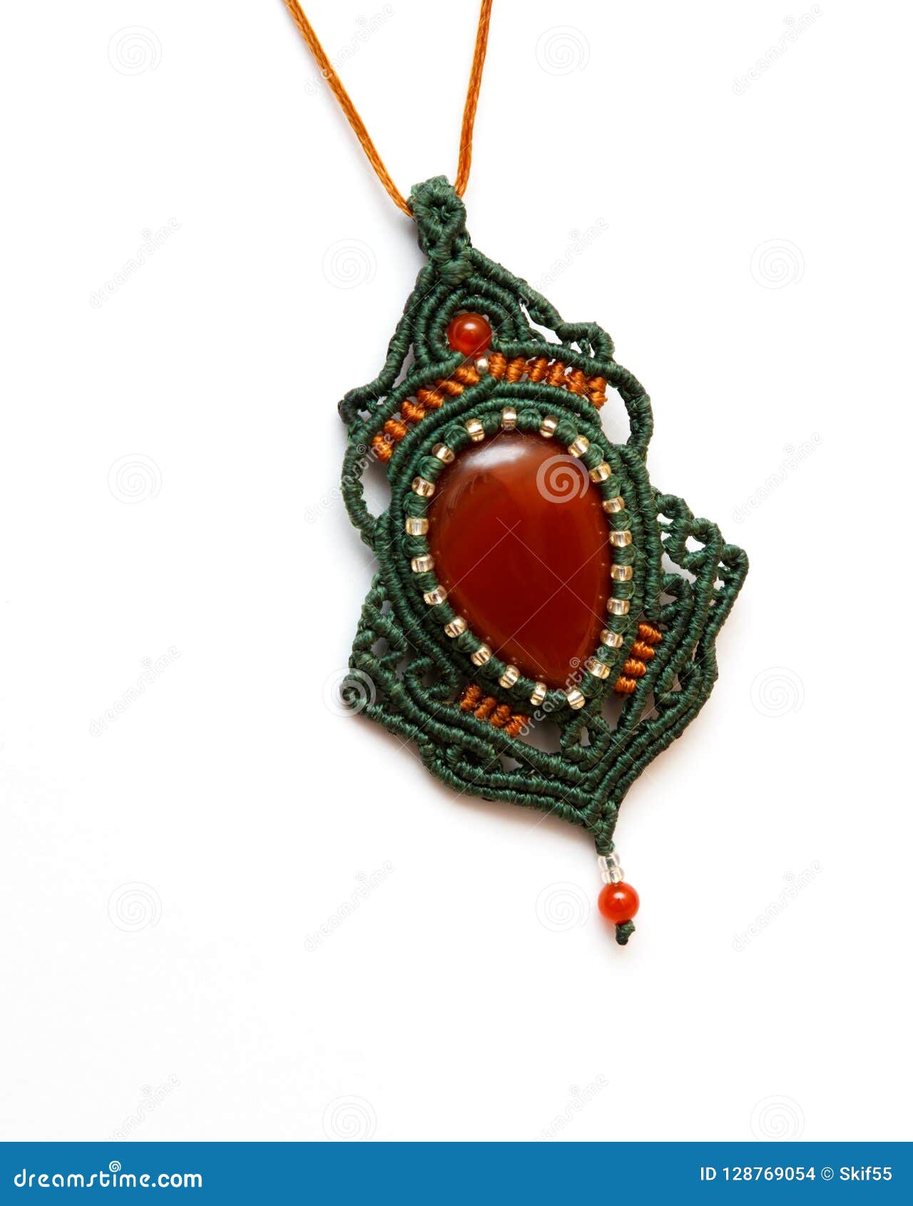 Pendant Made of Macrame with a Stone Stock Photo - Image of fireplace ...