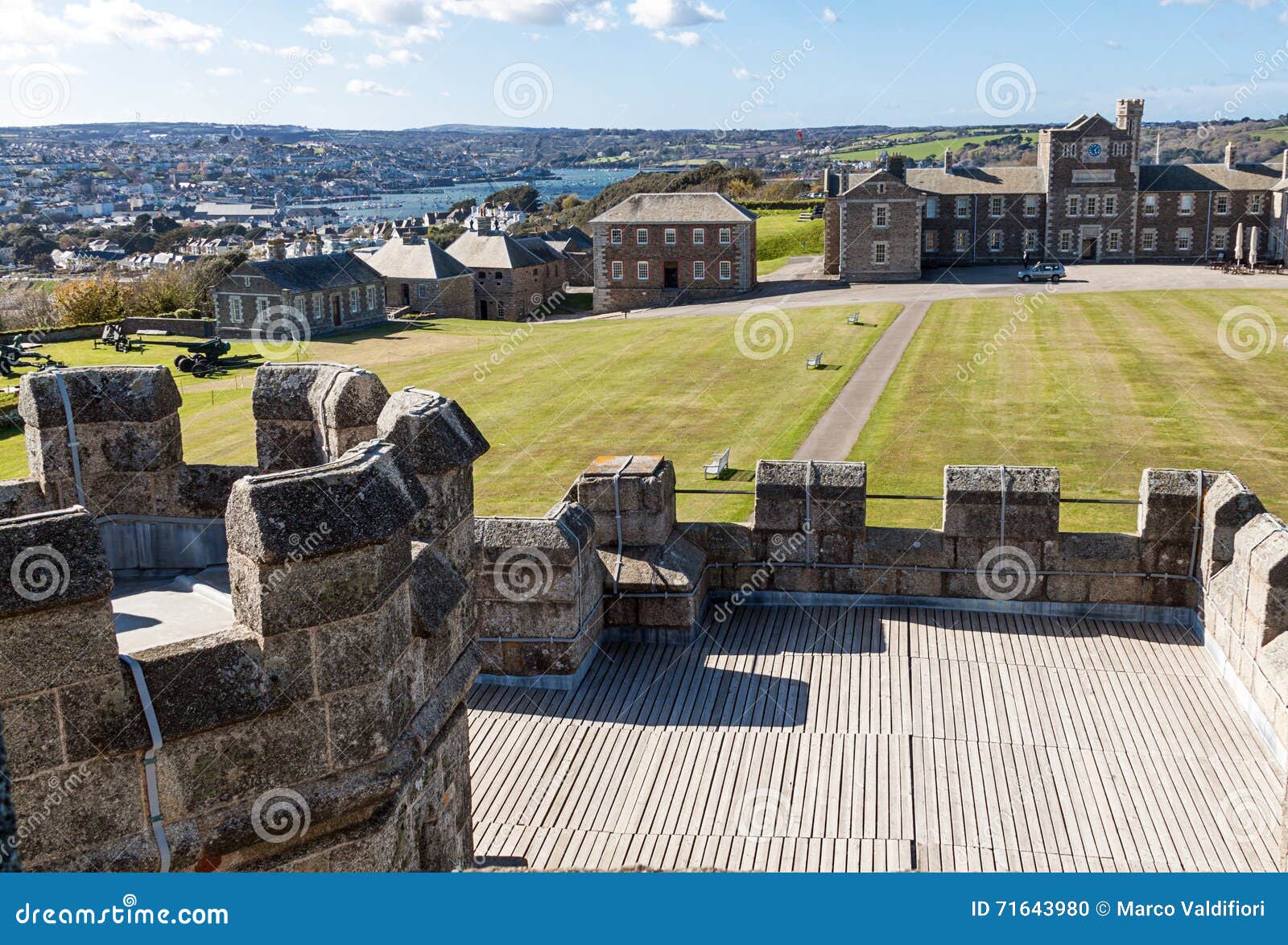 Pendennis Castle stock photo. Image of english, landscape - 71643980