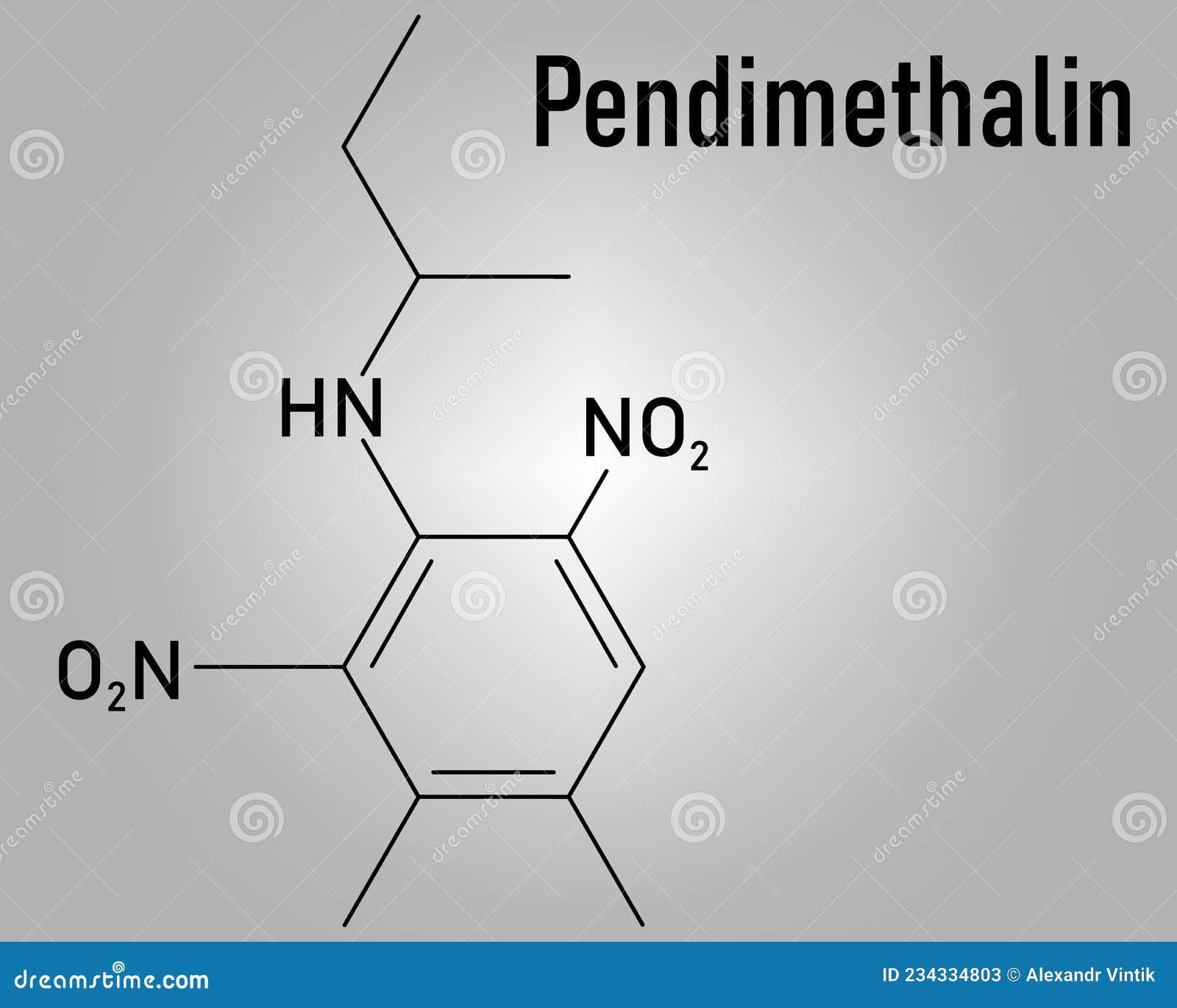 Pendimethalin Dinitroaniline Class Herbicide Molecule. Skeletal Formula ...