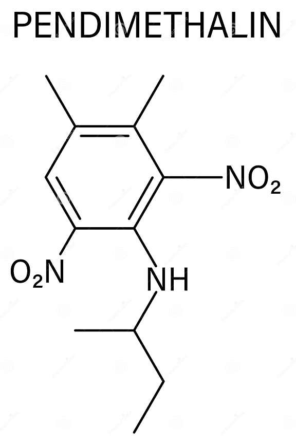 Pendimethalin Molecule. Skeletal Formula. Stock Vector - Illustration ...