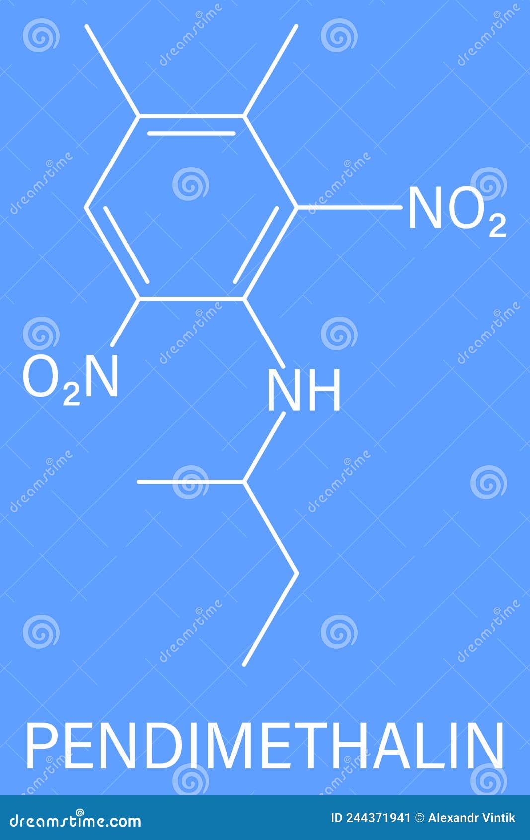 Pendimethalin Molecule. Skeletal Formula. Stock Vector - Illustration ...