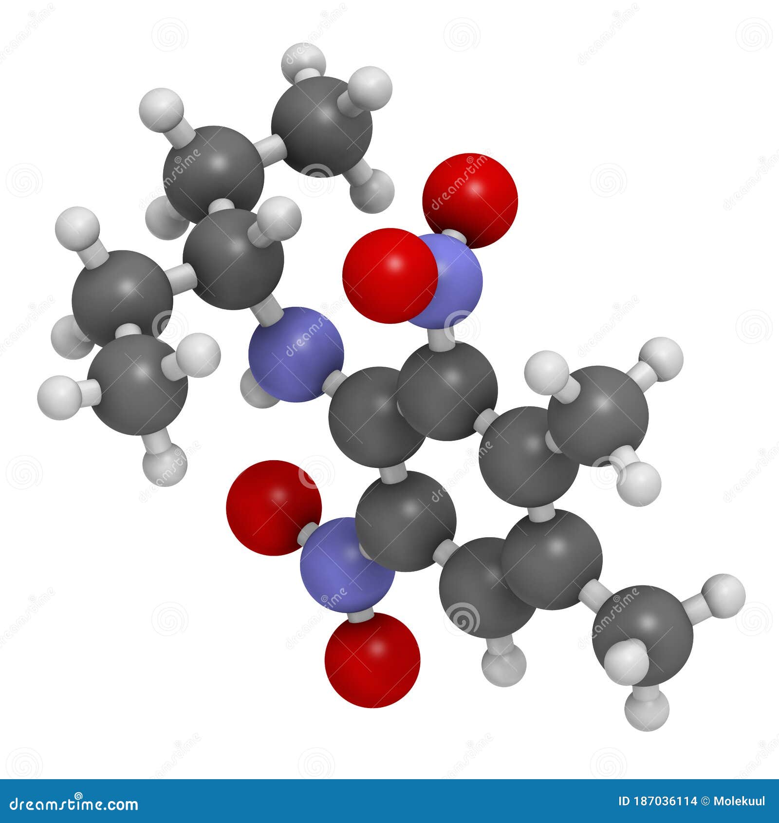 Pendimethalin Herbicide Molecule. 3D Rendering Stock Illustration ...