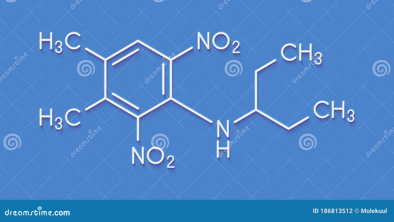 Pendimethalin Herbicide Molecule. Skeletal Formula. Stock Illustration ...