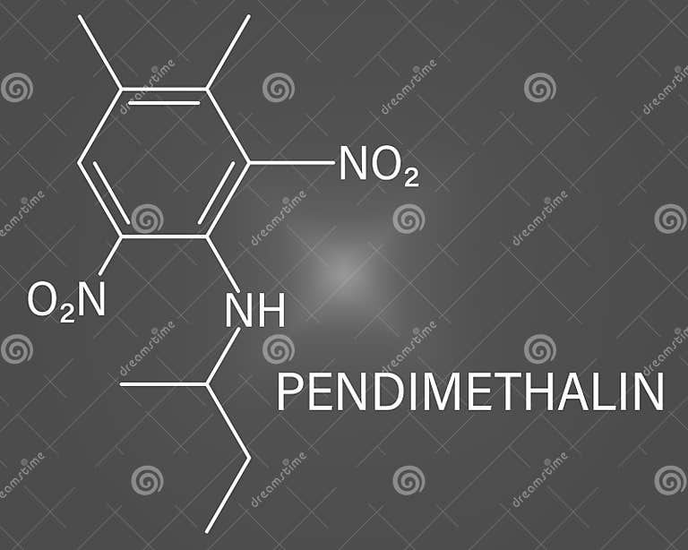Pendimethalin Molecule. Skeletal Formula. Stock Vector - Illustration ...