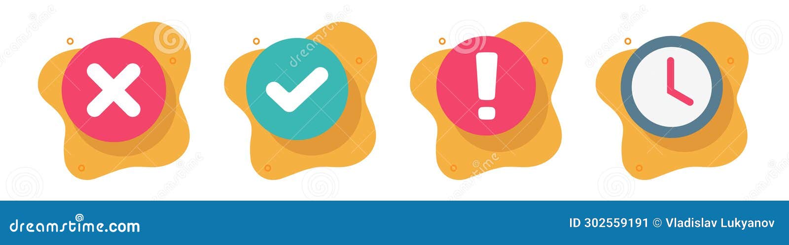 Pending Awaiting Clock Icon, Delay Check Mark Status Flat Cartoon ...